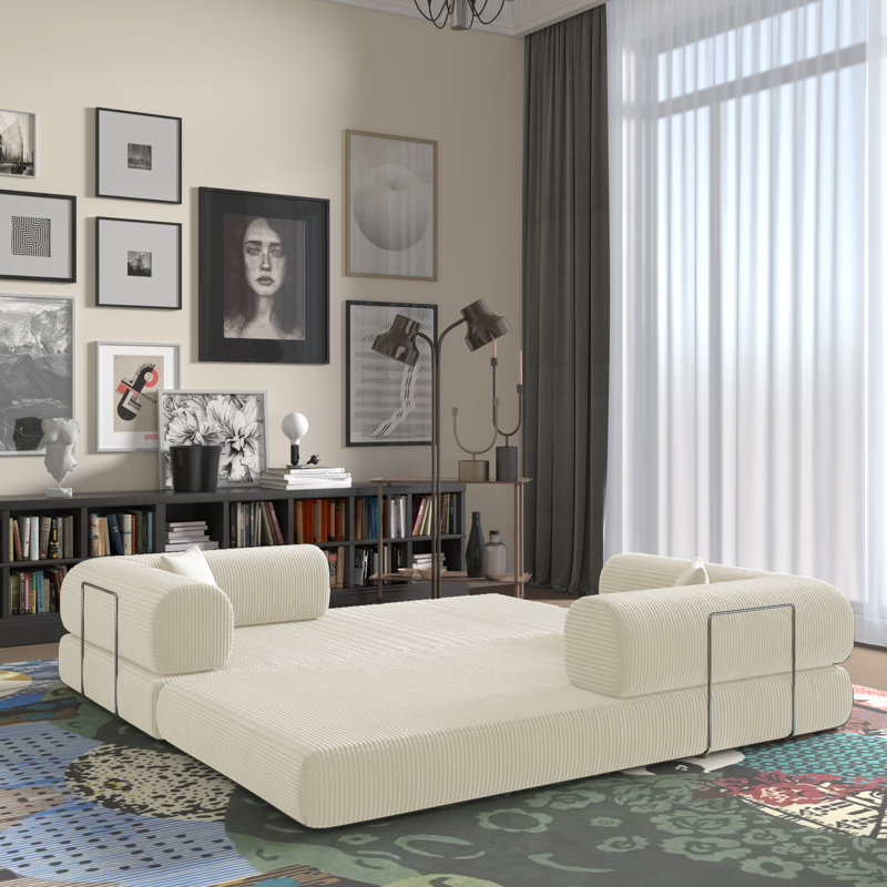 Latitude Run® Jairden Corduroy 2Seat Sofa Bed In A Box Latitude Run® Jairden Corduroy 2Seat Sofa Bed In A Box